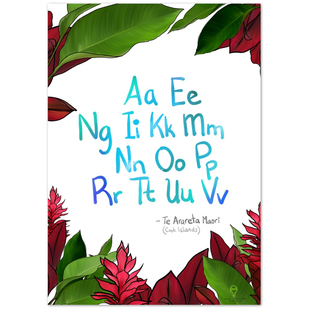 Premium Matte Paper Poster - Red Ginger - Alphabet - Cook Islands Maor ...