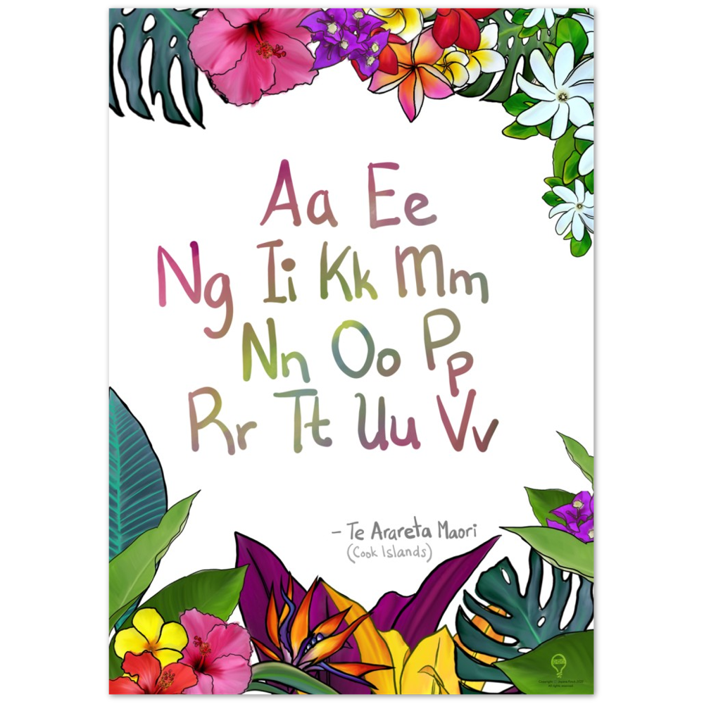 Premium Matte Paper Poster - Tropicana - Alphabet - Cook Islands Maori ...